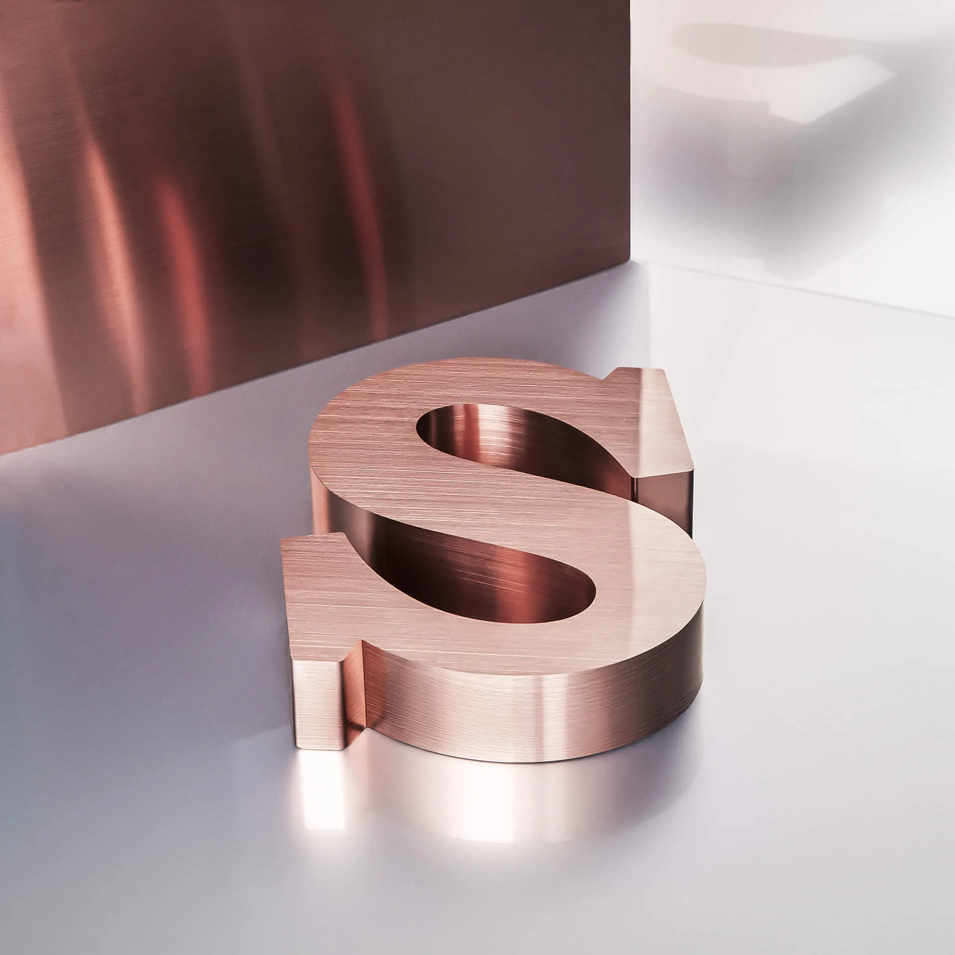 BRUSHED COPPER SATIN METAL LETTERS | Pretende - Producer of illuminated ...